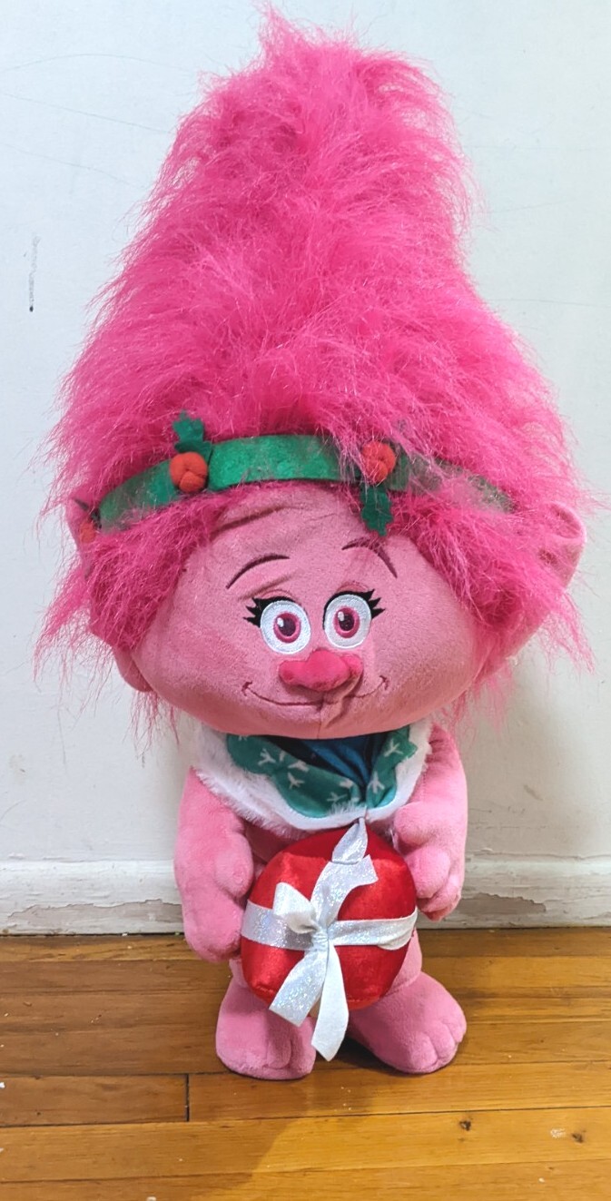 Dreamworks Trolls Poppy 27" Standing Troll Plush Pink Christmas Door ...