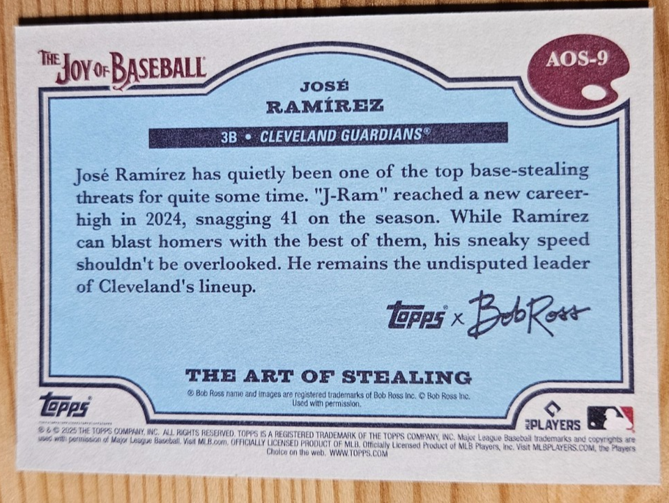 2025 TOPPS X BOB ROSS THE JOY OF BASEBALL Jose Ramirez The Art of ...