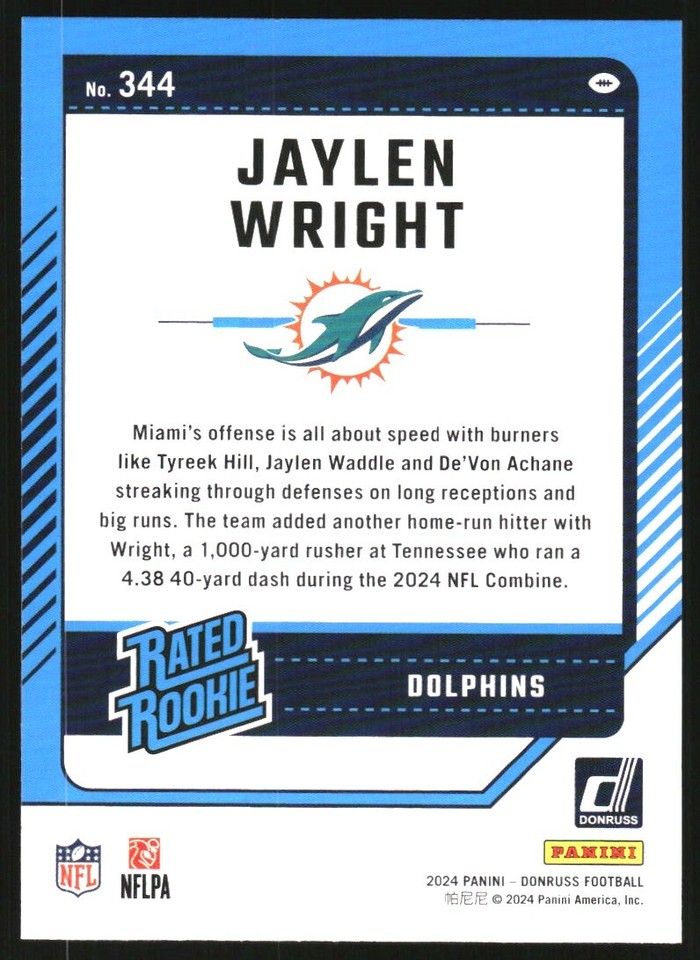 2024 Donruss #344 Jaylen Wright RR RC | eBay