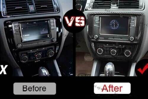 For Volkswagen Jetta 2012~14s Carbon Fiber Middle Console Navigation ...