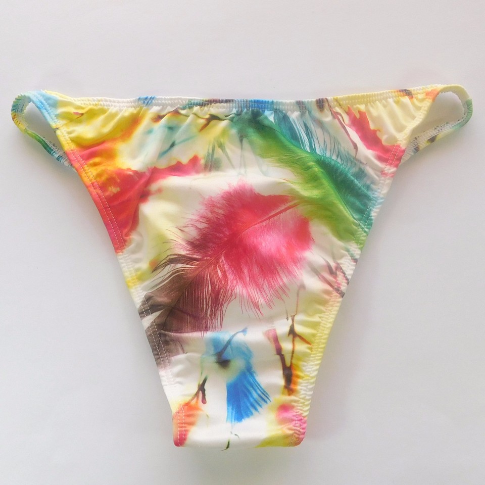 K377 P Mens String Bikini String Narrow waist Printed Soft Jersey ...