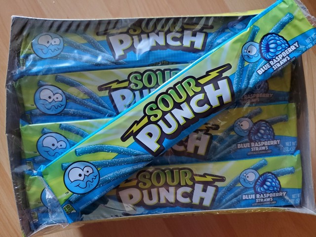 Sour Punch Straws Blue Raspberry Flavor 48oz (3lbs) 24 Count for sale ...