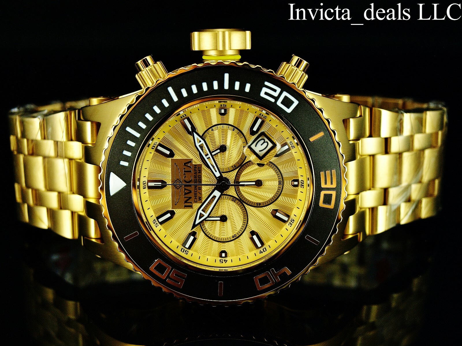 Invicta Men's 52mm Subaqua Chronograph 18k Gold Plated Stainless Steel ...