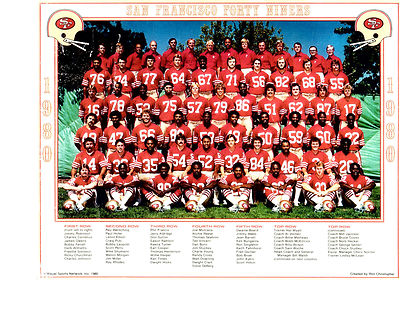 1980 SAN FRANCISCO FORTY NINERS 8X10 TEAM PHOTO MONTANA CALIFORNIA ...