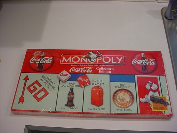 Coca Cola Coke Collectors Edition Monopoly Board Game 1999 for sale ...