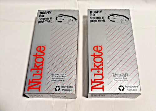 Nu-Kote B86HY IBM Selectric II High Yield Typewriter Ribbon Lot of 2 ...