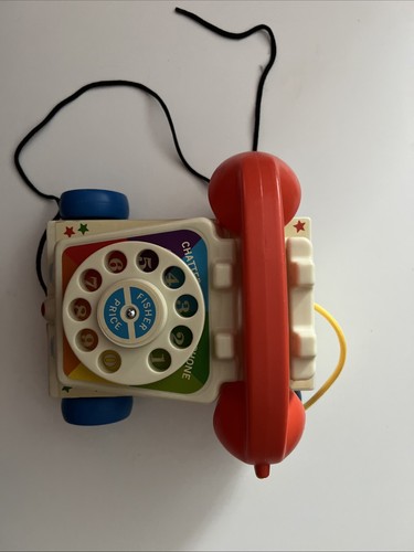 Fisher Price Vintage Phone Toy Chatter Telephone Rotary Dial Pull Along ...