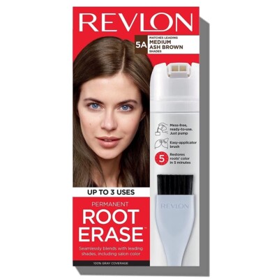 REVLON #5A ROOT ERASE Touch-Up Permanent Hair Color MEDIUM ASH BROWN ...