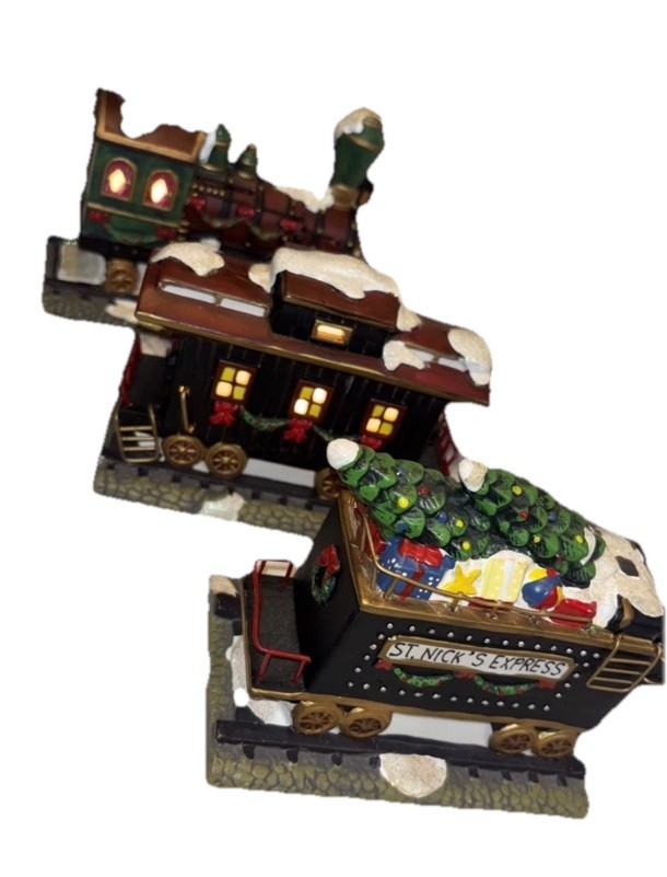 St. Nicholas Square St Nick’s Express Three Piece Train Set Illuminated ...