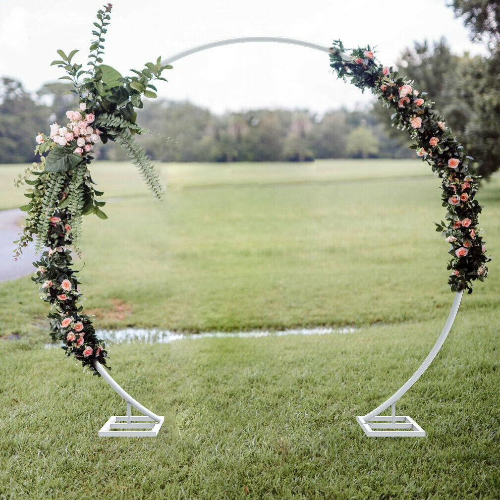 2.2m/2.4m Tall Round Arch Stand Free Standing Wedding Backdrop Frame ...