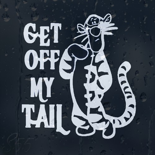 Funny Get Off My Tail Tiger Tigger Car Decal Vinyl Sticker For Window ...