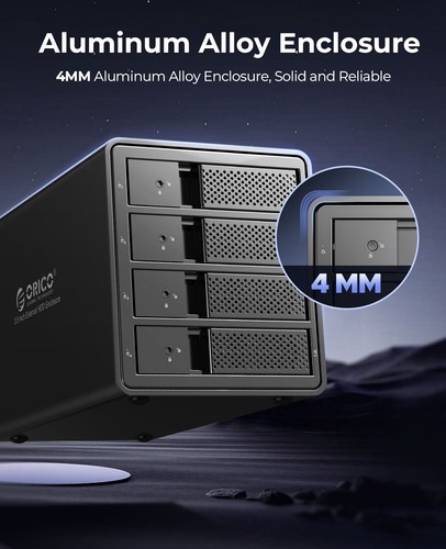 ORICO 4Bay RAID Hard Drive Enclosure Aluminum 3.5 SSD/HDD Dock Station ...