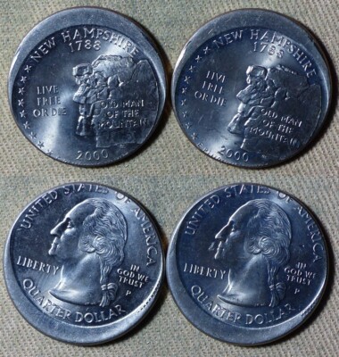 Errors : Lot 2 Coins 2000P Quarter New Hampshire Off Center IREC3103 | eBay