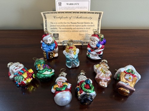 Vintage Thomas Pacconi Classics 2001 Glass Christmas Ornament Set Of 9 ...
