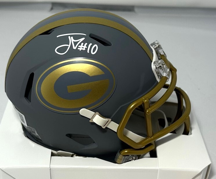 Packers Quarterback JORDAN LOVE Signed Riddell SLATE Speed Mini Helmet ...