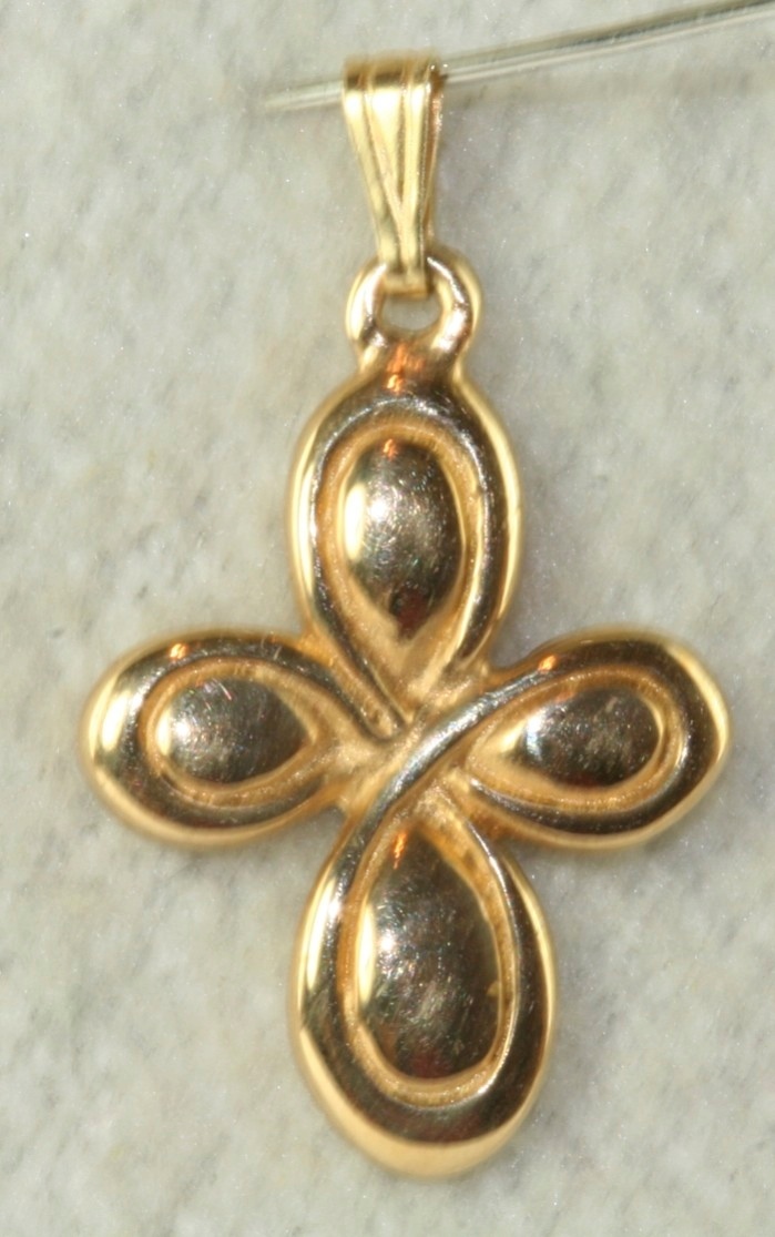 MODERN CONTEMPORARY 14K GOLD MODERN CROSS PENDANT FOR… - Gem