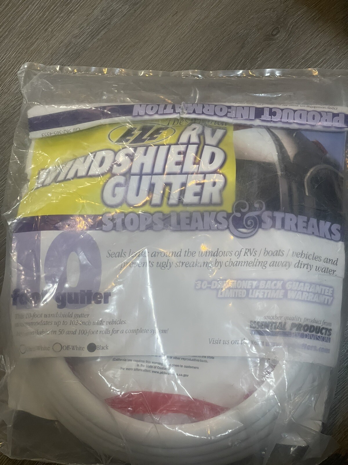 10' Ultra White Essential Products Eze RV Windshield Gutter, Boat Semi ...