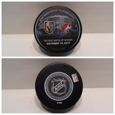 Vegas Golden Knights Inaugural Game Puck Match Up Coyotes Dated 10-10 ...