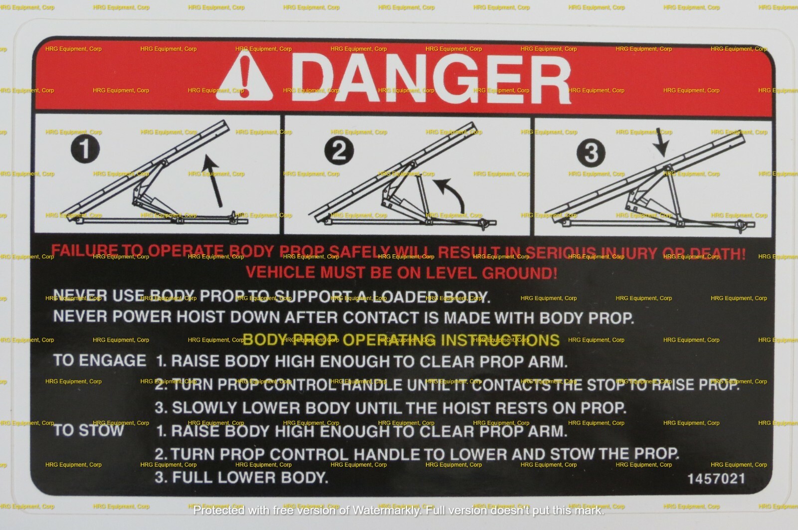 DUMP TRUCK SAFETY DANGER DECAL KIT STICKER | eBay