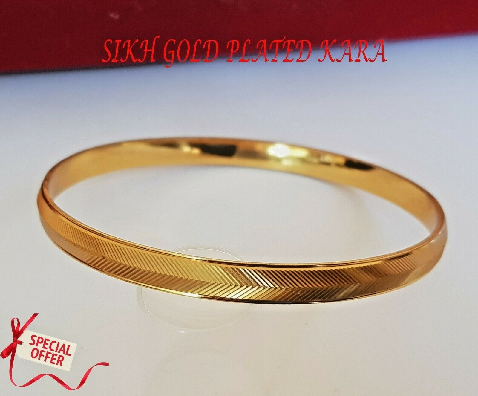 sikh kara kalsa Bangle Size 7cm Inside Dia22ct Gold Plated designer ...