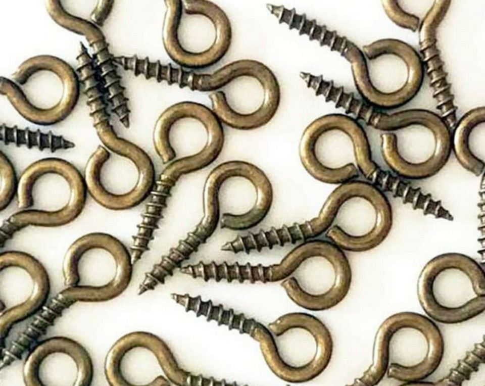 10 Eye Pins Screws Loop Hook Hoop Craft Supply Bulk Lot Set Bronze ...