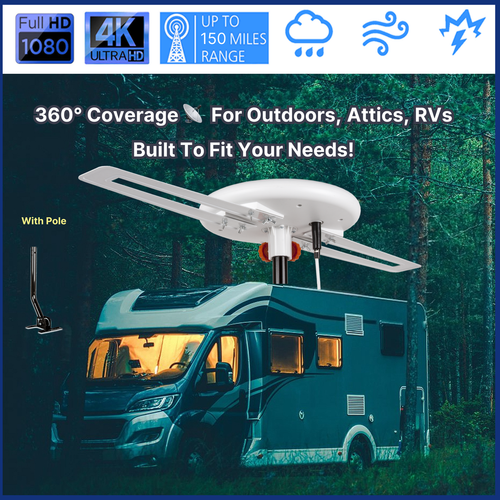 HOLIDAY SALE 360° Amplified Omni Directional HDTV Antenna 1080P Attic ...