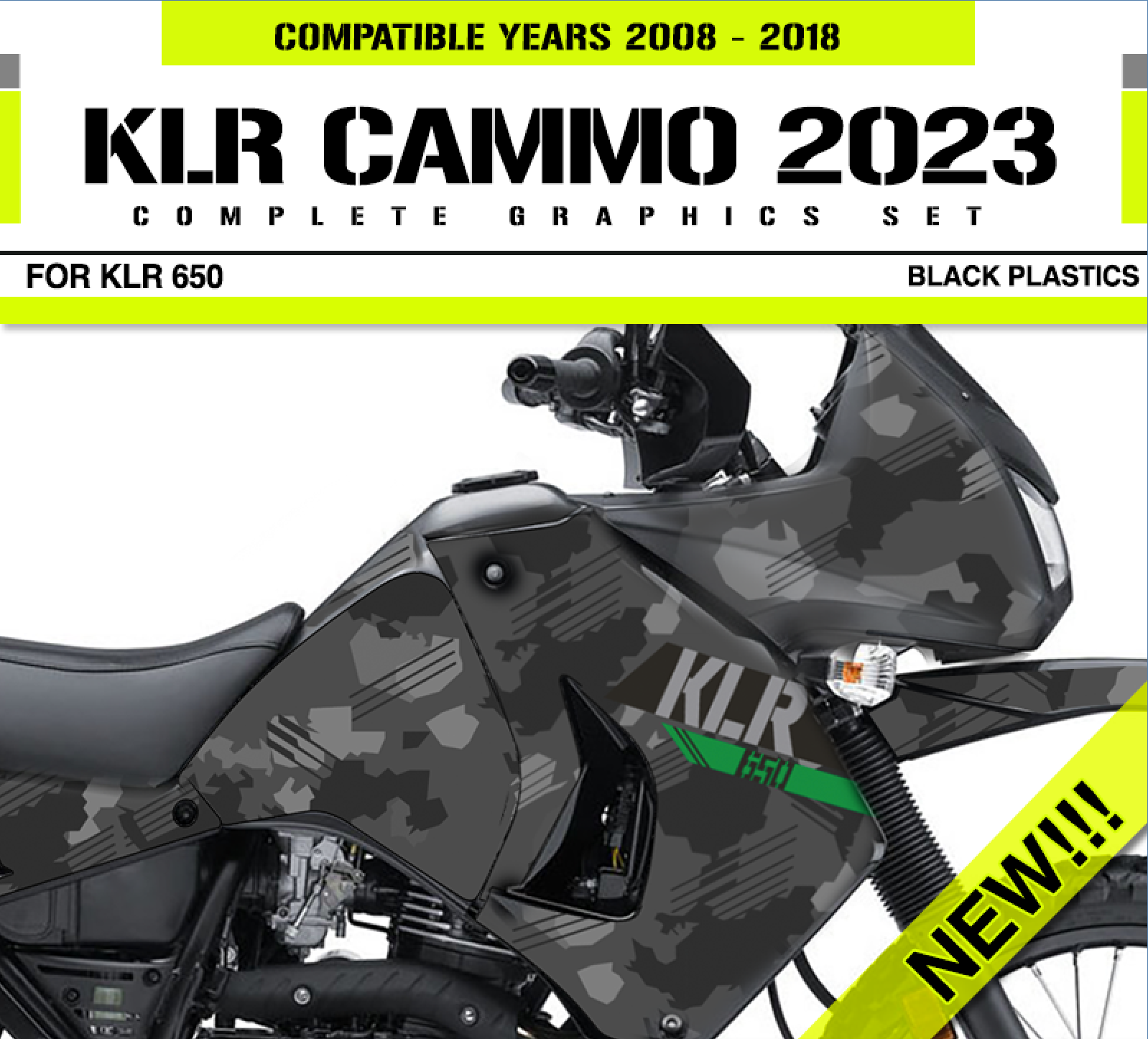 KAWASAKI KLR650 GRAPHICS KIT DECAL STICKERS CAMO CALCOMANIAS | eBay