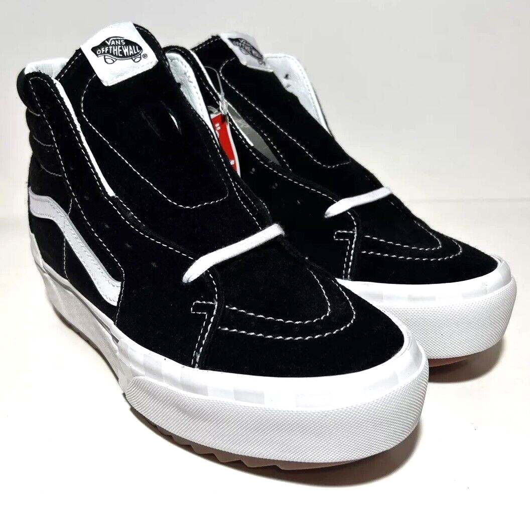 Vans Old Skool SK8 Hi Stacked Womens Size 10 Sneakers Black White Retro ...