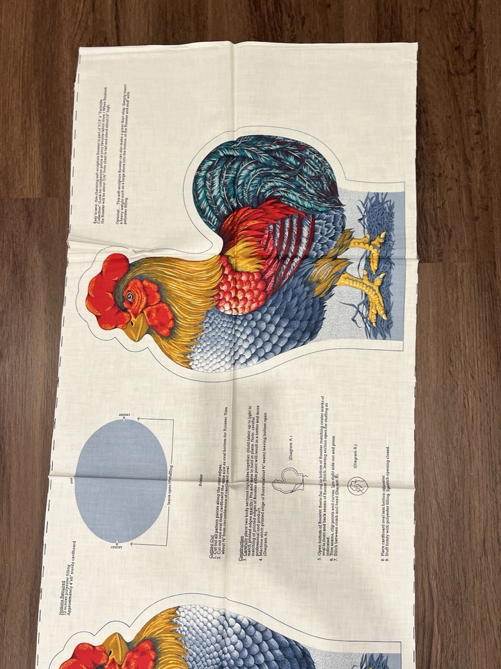 Rooster Fabric Panel Farmlife Collection VIP Cranston - ROOSTER Cut And ...