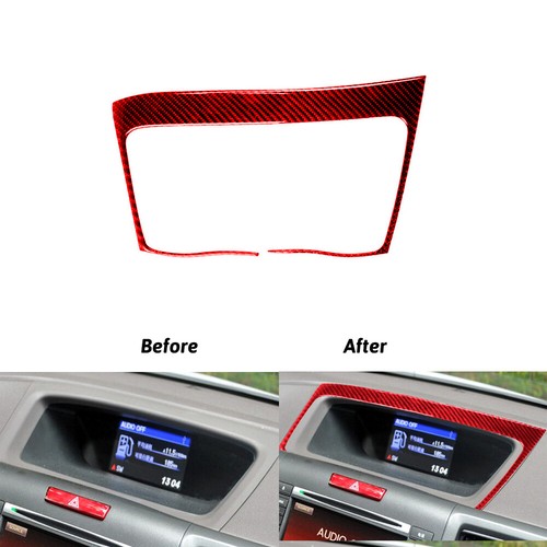 Red Carbon Fiber Central Console Display Panel Cover Trim For Honda CR ...