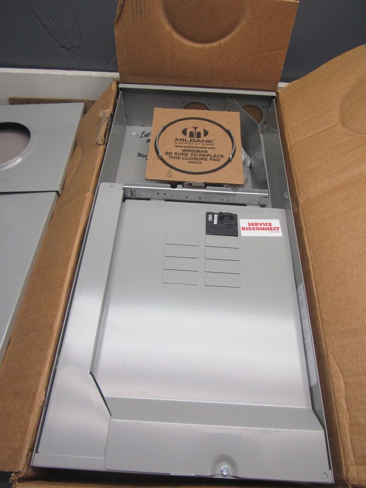 MILBANK U5168-XTL-200 METER SOCKET 200AMP 4T RL OU MAIN 8CRT NEW IN BOX ...