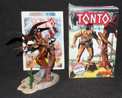 Aurora Model Built Up 1974 Tonto Lone Ranger Pal Comic Scenes +Box ...