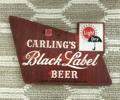 VINTAGE CARLING BLACK LABEL BEER WOODEN SIGN CARLING BREWING CO ...