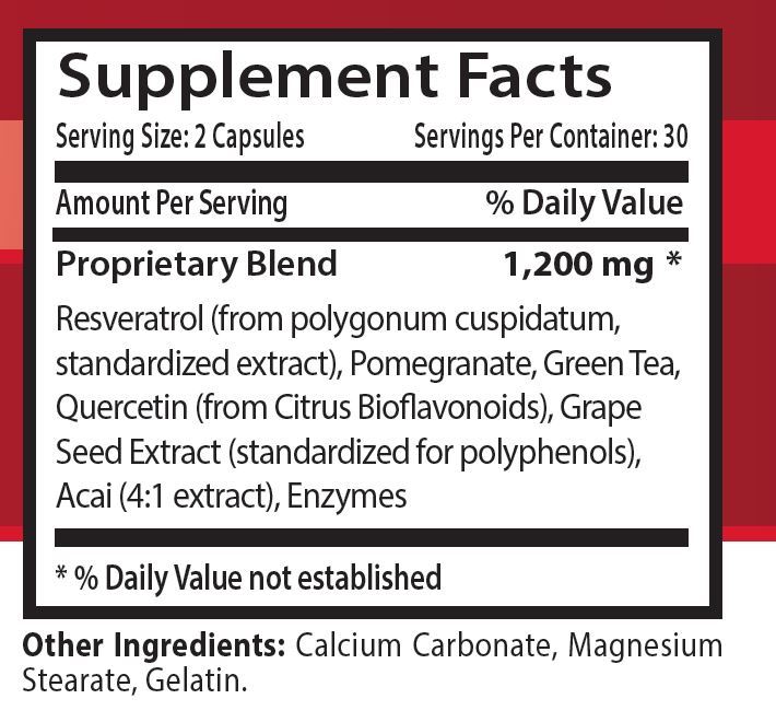 RESVERATROL SUPREME 1200mg - red wine extract - grape seed capsules - 3 ...