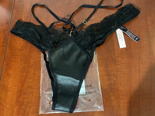 NWT Victorias Secret Very Sexy Fishnet Open Back Brazilian Panty Black ...
