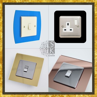Double Single Socket Switch Surround Finger Plate Light Switch Plug ...