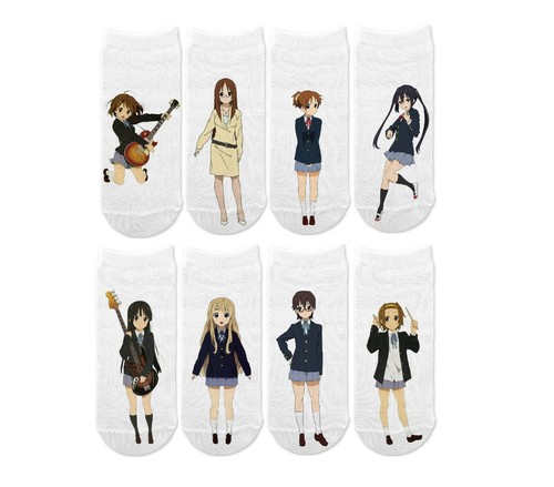 K-On Character Ankle Socks Anime, Manga, Cosplay 8 Mix & Match Womens ...