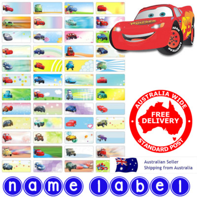 Cars Mcqueen kids Personalised Name Label preschool back2school pencil ...