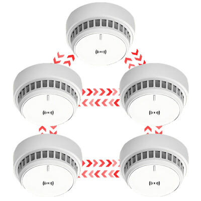 Smoke Alarm Set Detector Fire Alarms 10 Years Battery (Included) Home ...