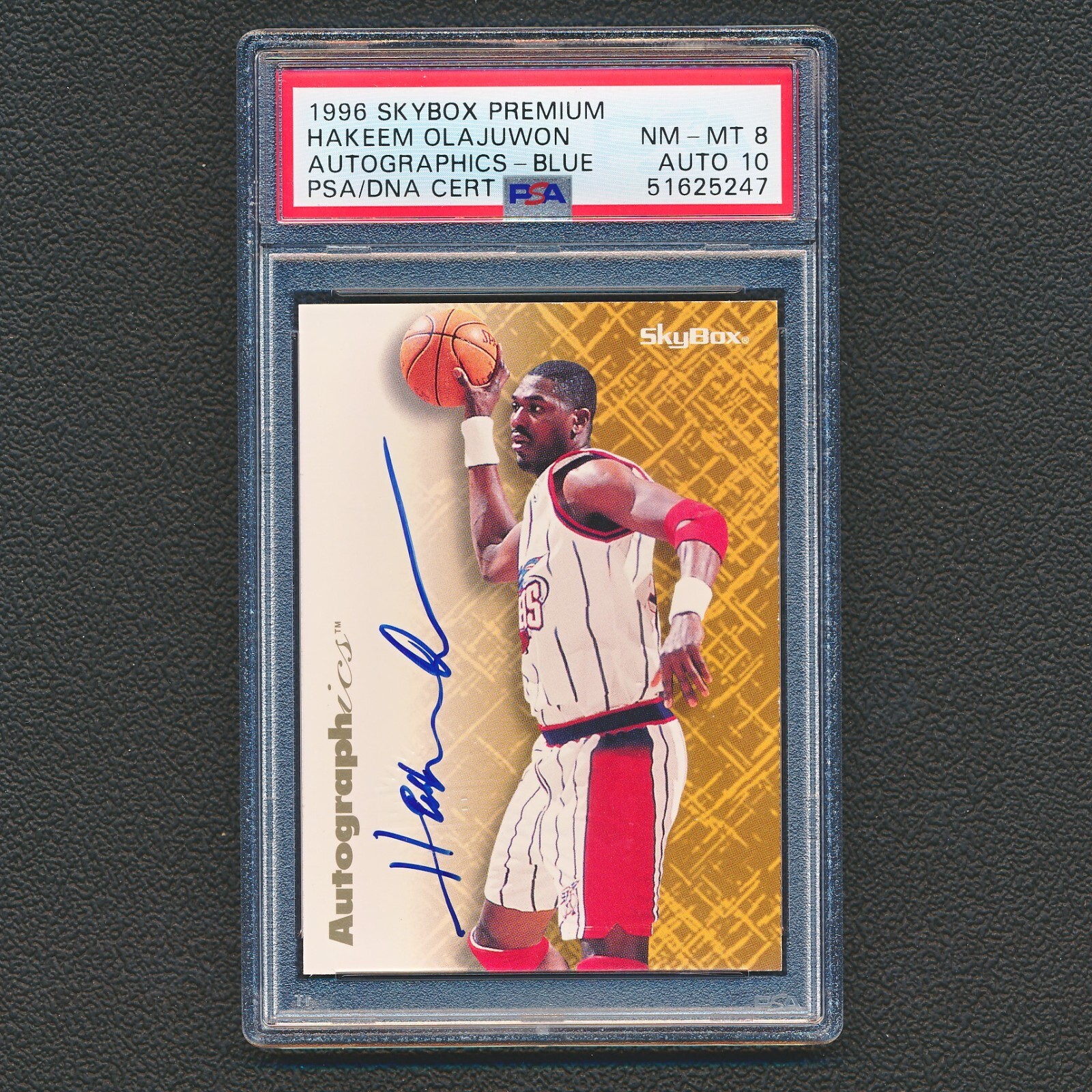 1996-97 Skybox Premium - Autographics Blue Ink Hakeem Olajuwon (AU) for ...