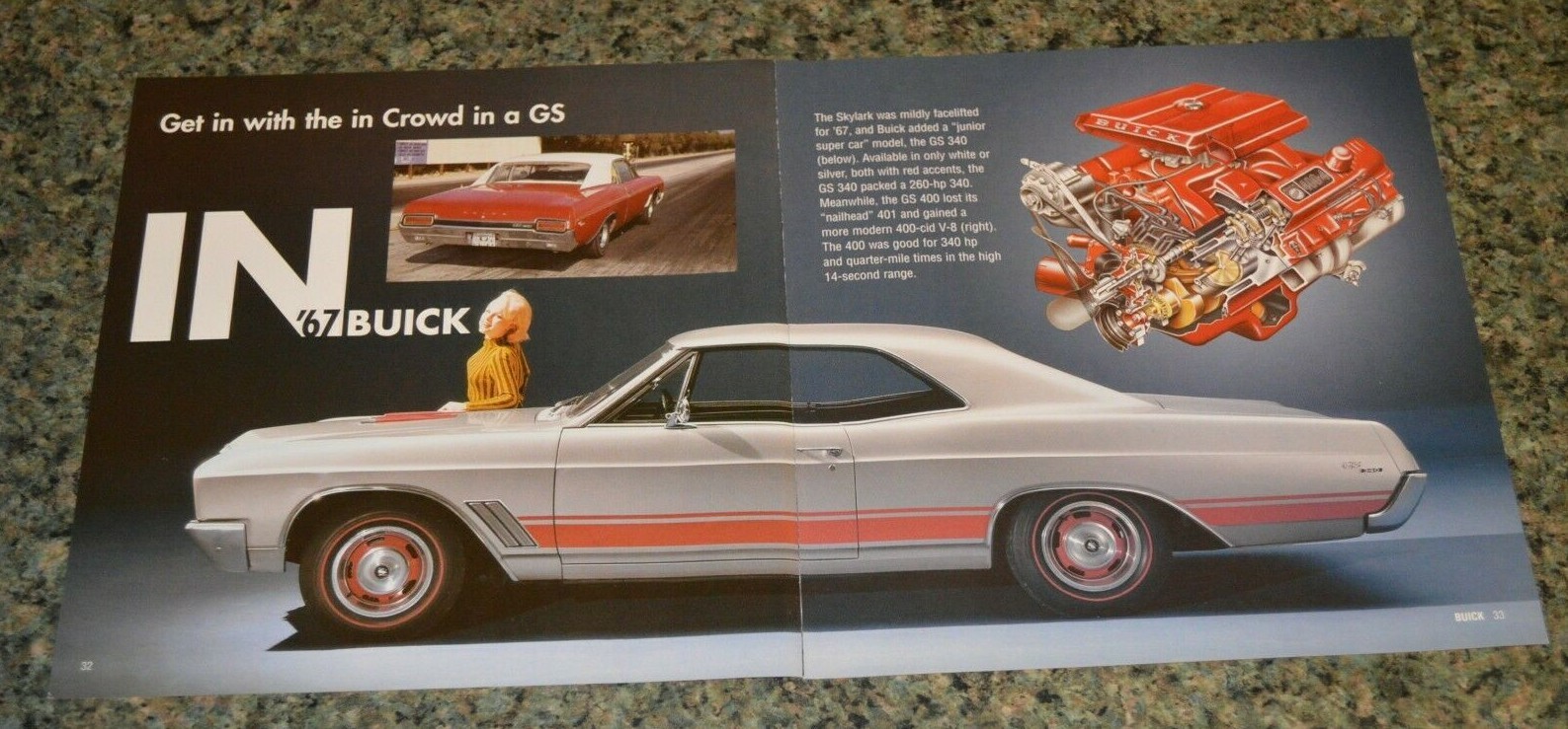 1967 BUICK SKYLARK GS 340 PICTURE FEATURE PRINT PHOTO 67 GRAN SPORT★7 ...