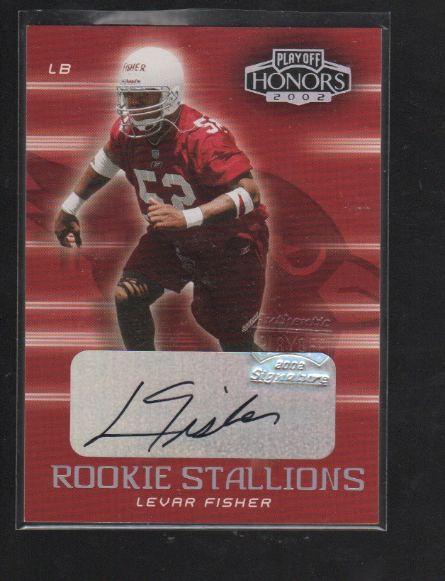 LEVAR FISHER 2002 PLAYOFF HONORS ROOKIE STALLIONS AUTO CARD #RS-27 /100 ...