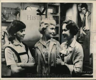 1959 Press Photo Millie Perkins, Dody Heath, Gusti Huber in Diary of ...