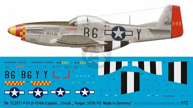 Peddinghaus 1/72 P-51D-15NA Mustang "Glamorous Glen III" Chuck Yeager ...