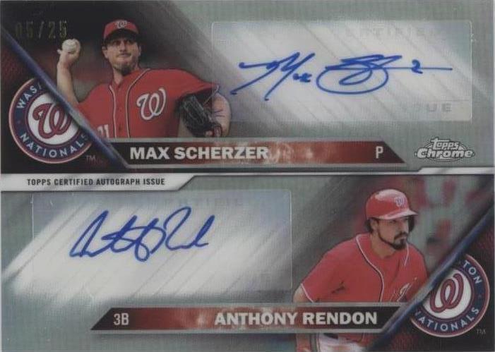 2016 Topps Chrome - Dual Autographs Max Scherzer, Anthony Rendon #DA-SR ...