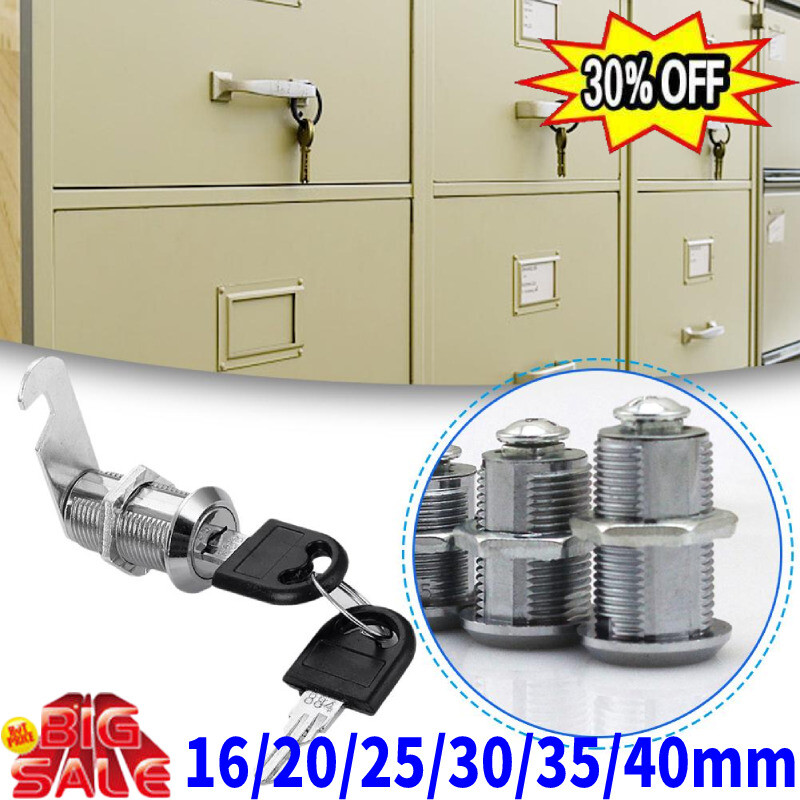 16-40mm Cam Lock Door Barrel with 2-Key Drawer Cabinet Box Mail ...