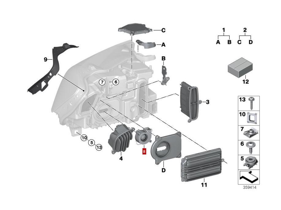 OEM HID LED Headlight Cooler Fan BLOM2325D For BMW AUD 63117379855 ...