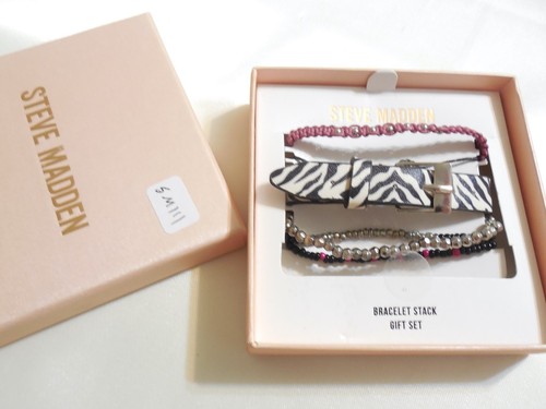 Steve Madden Zebra Print Bracelet Stack Gift Set SM111 $28 190094444429 ...