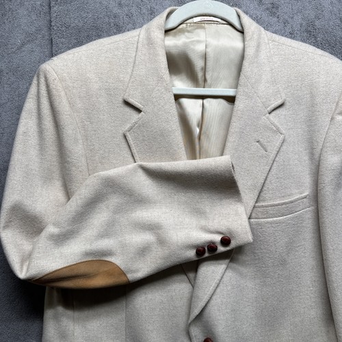 Bachrach Blazer Mens 42R Tan Elbow Patches Sport Coat Jacket Office ...
