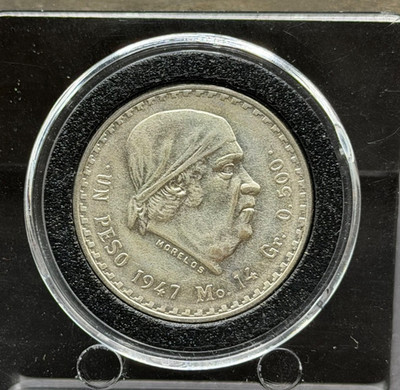 1x 1947 Mexico One Peso - One Silver Coin - $1 Un Peso "Cacheton" ~ Lot ...